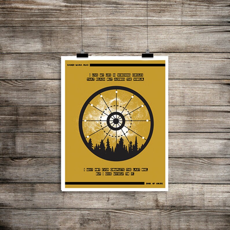 Rilke Poster- I Live My Life in Widening Circles - Etsy