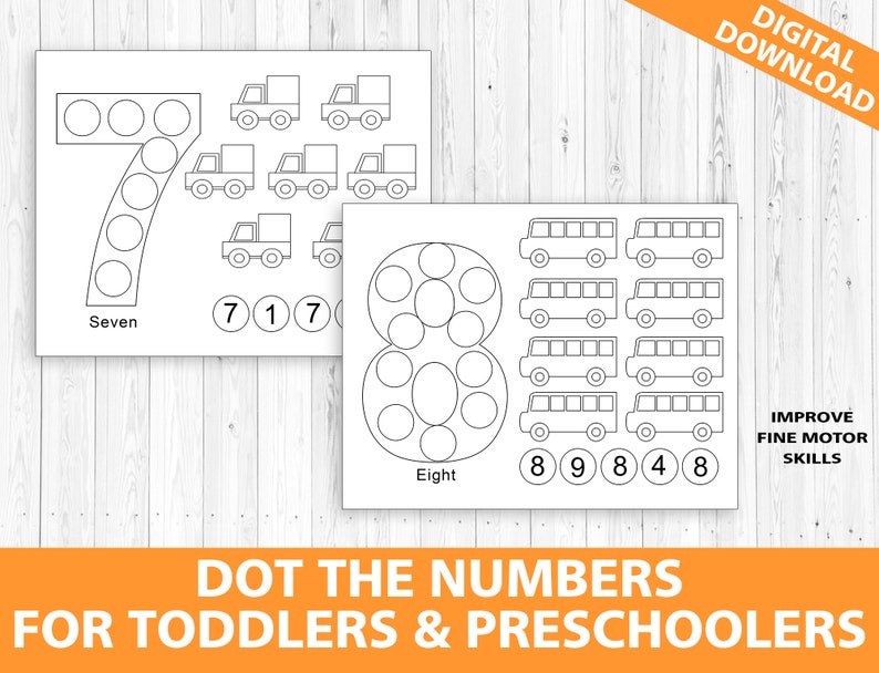 Car & Truck Do A Dot Printable | Preschool Printable Activity | Number ...