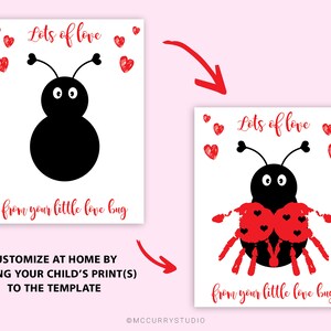 Ladybug Handprint Art: Valentine's Day Keepsake (PDF) - Etsy