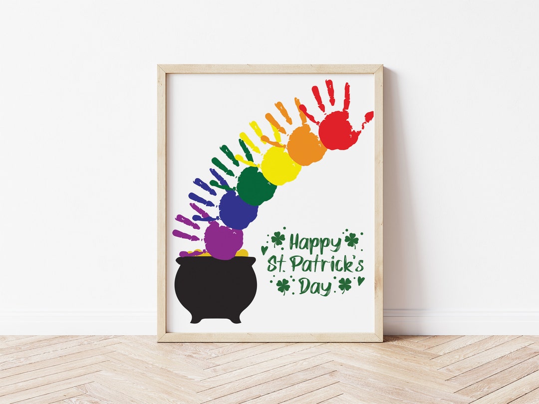 St Patrick's Day Rainbow Handprint Art: Kids Craft Keepsake (PDF) - Etsy
