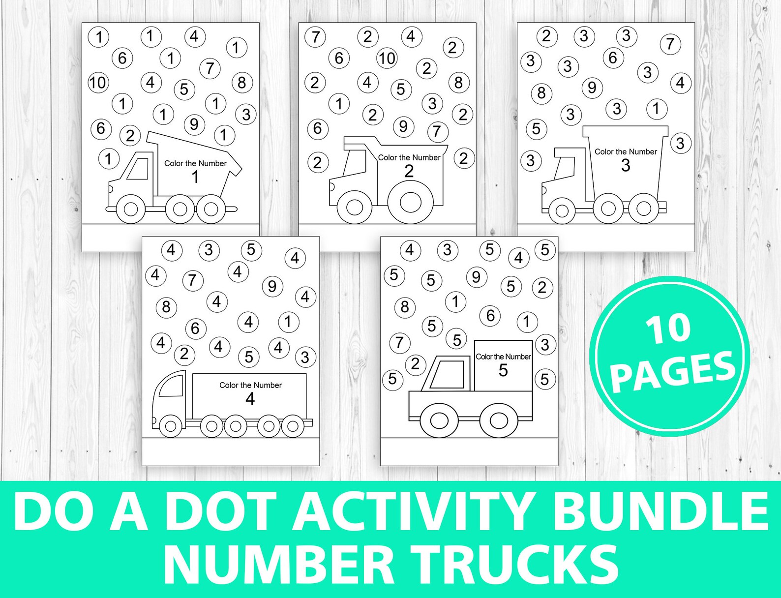 Truck Number Do A Dot Printable: Fine Motor Activity (PDF) - Etsy