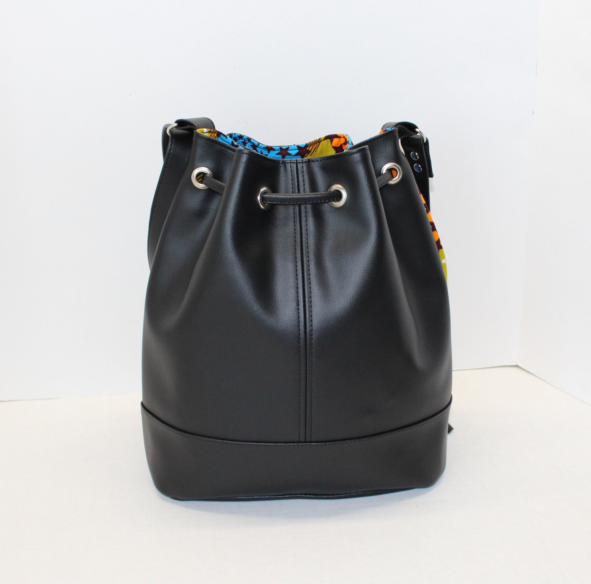 Black Crossbody Purse African Print Bag Bucket Bag Gift for | Etsy