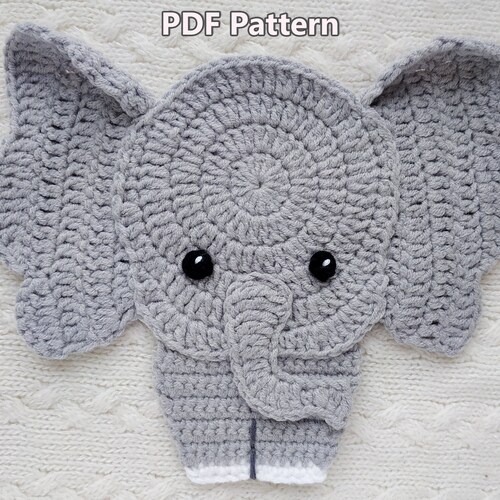 Crochet Pattern Applique Elephant - Etsy