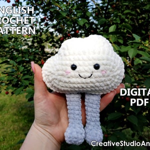 Crochet Cloud Plushie Pattern: Amigurumi Kawaii Toy (PDF Tutorial) - Etsy
