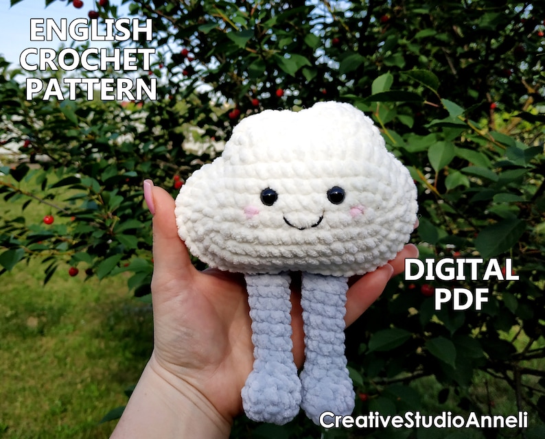 Crochet Cloud Plushie PATTERN/ Amigurumi Cloud Pattern/ Pdf - Etsy