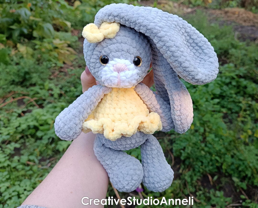 Crochet Bunny Plushie: Handmade Amigurumi Rabbit Toy (9.4" Tall) - Etsy