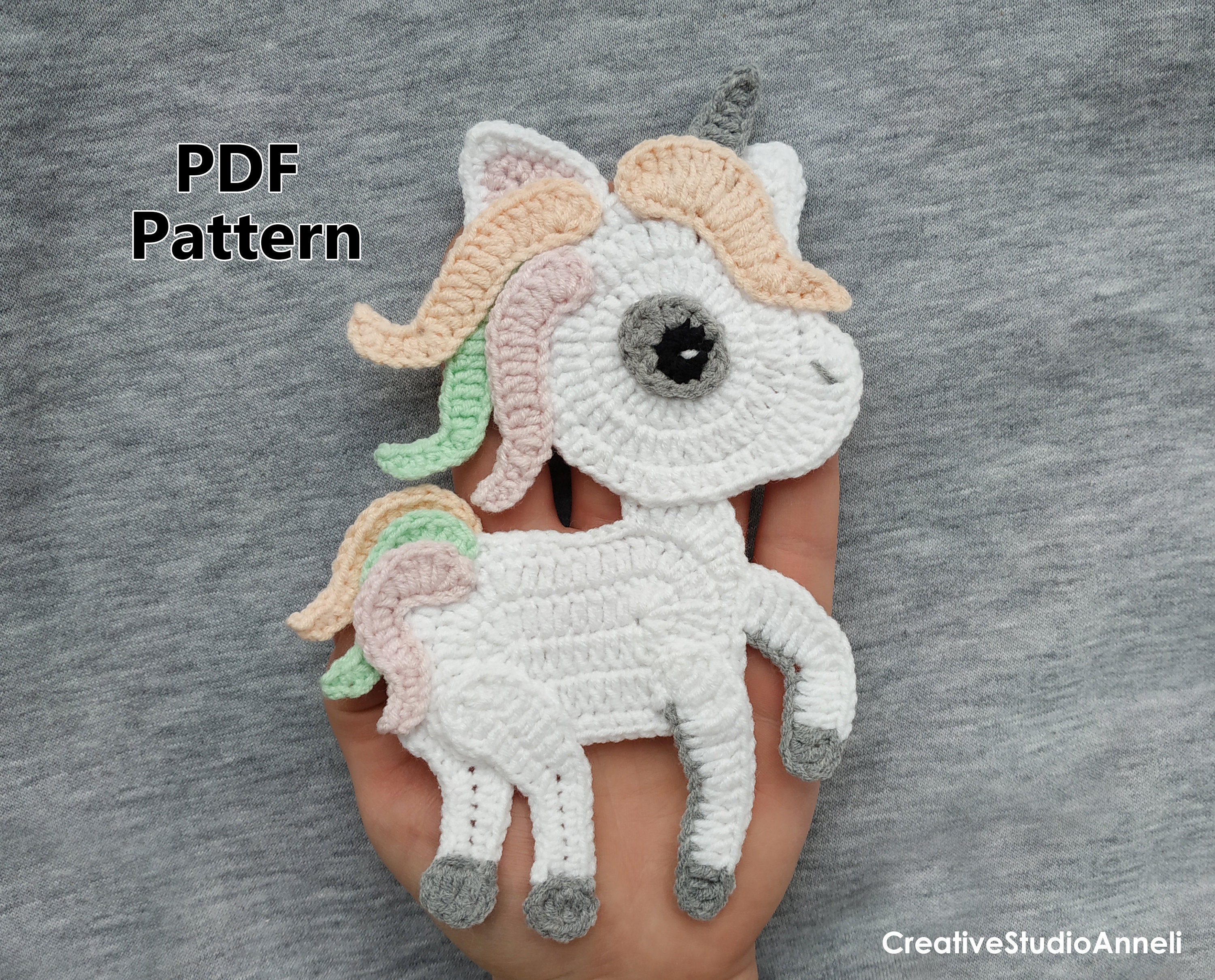 Crochet Pattern / PDF/ Crochet animal applique pattern/ | Etsy