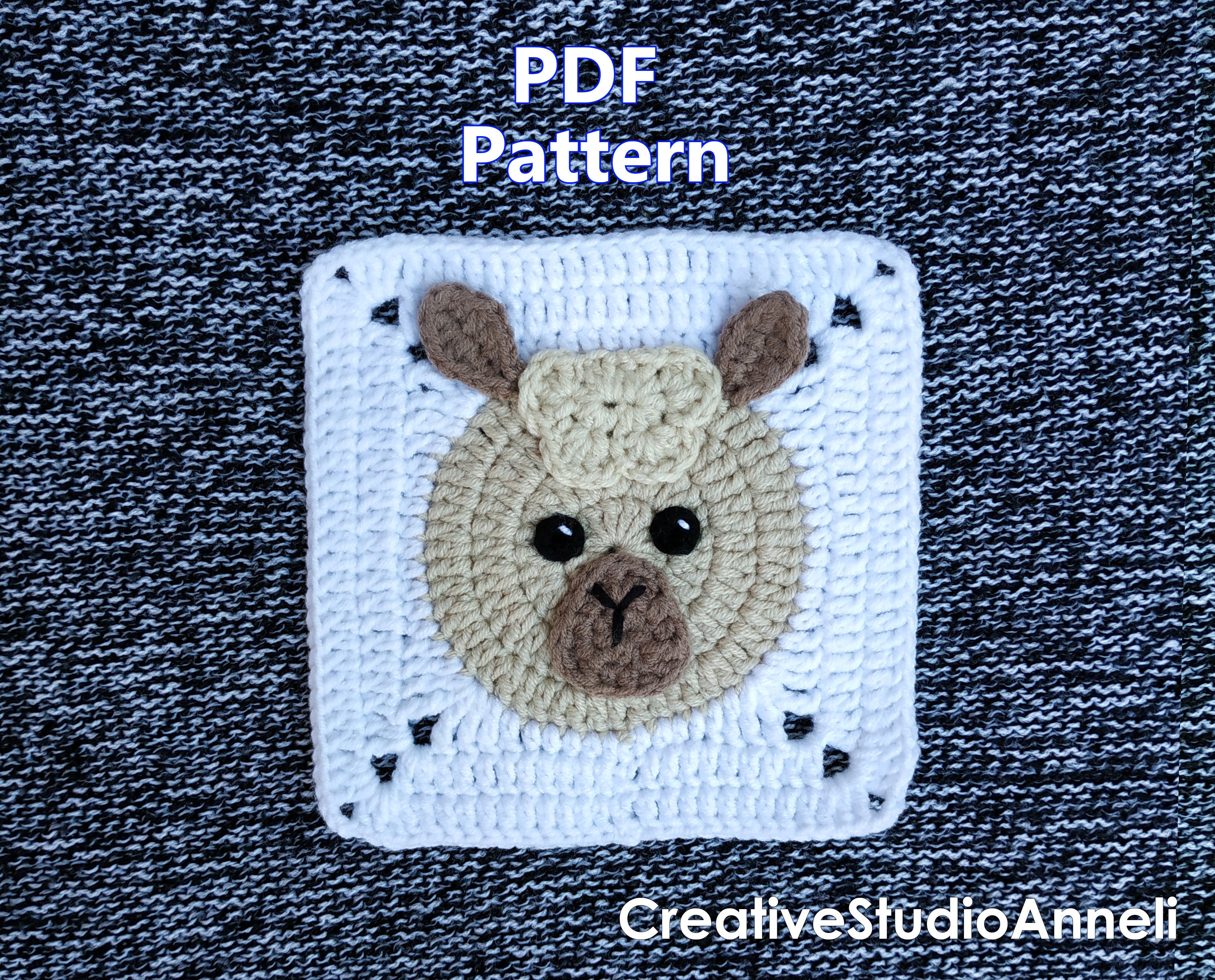 SET OF 12/ Crochet Animal Granny Square Pattern/ Motif/ Lion/ | Etsy ...