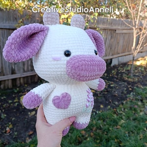 Jumbo Crochet Cow Plushie/ Amigurumi Cow/ Animal Plushies/ Lavender Cow ...