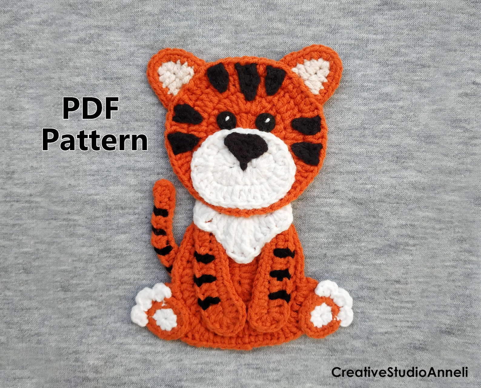 Crochet Pattern / PDF/ Crochet Animal Applique Pattern/ Tiger | Etsy