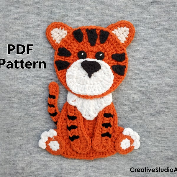 Tiger Applique - Etsy