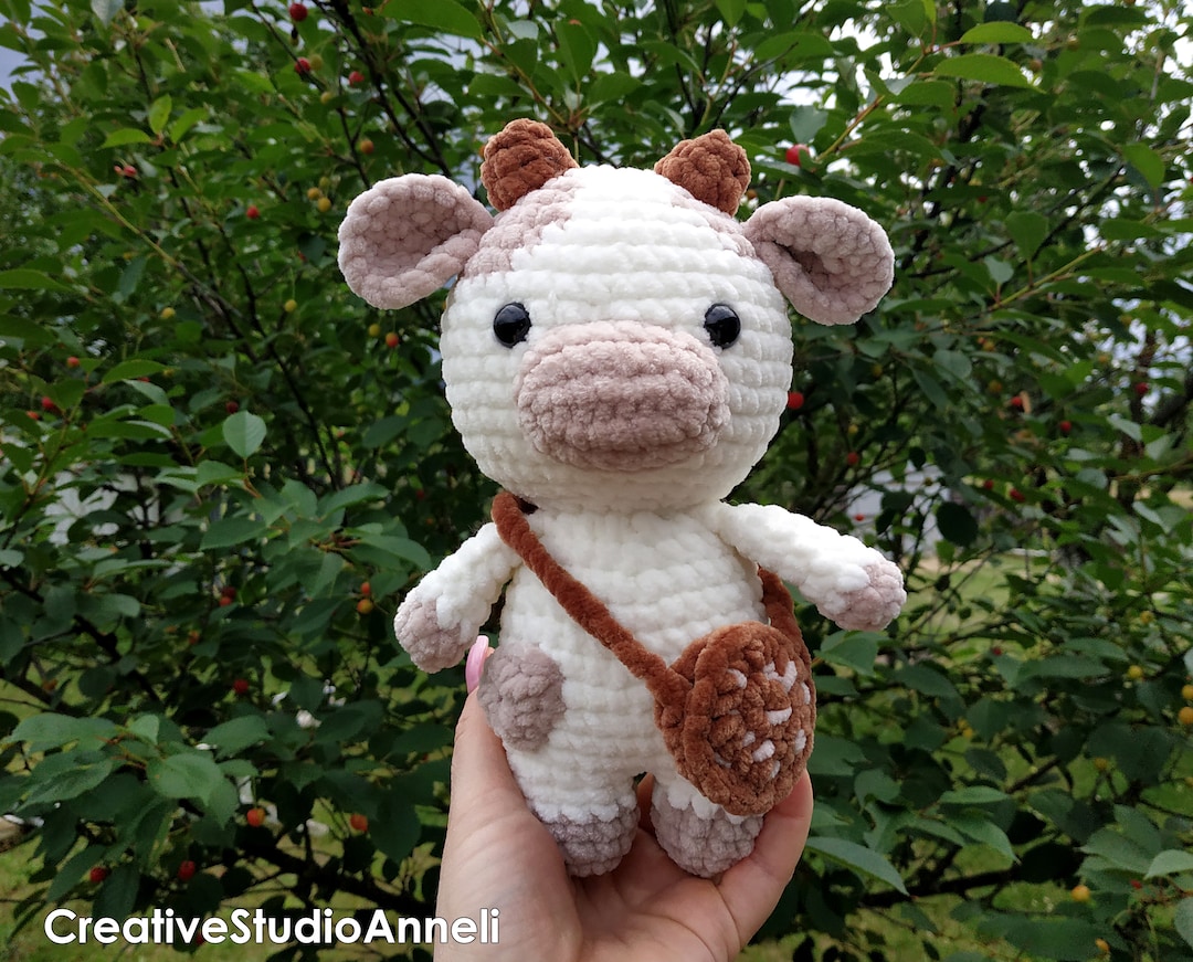 Crochet Cow/ Cookie Cow Plushie/ Cow Plushie/ Crochet Cow Plush/ Chubby ...