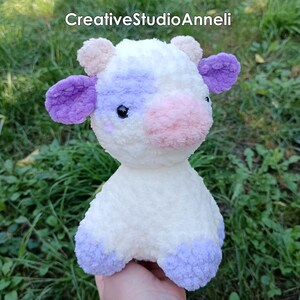 Crochet Cow Plushie/fluffy Cow/ Purple Cow Plushie/ Kawaii Cow Plush ...