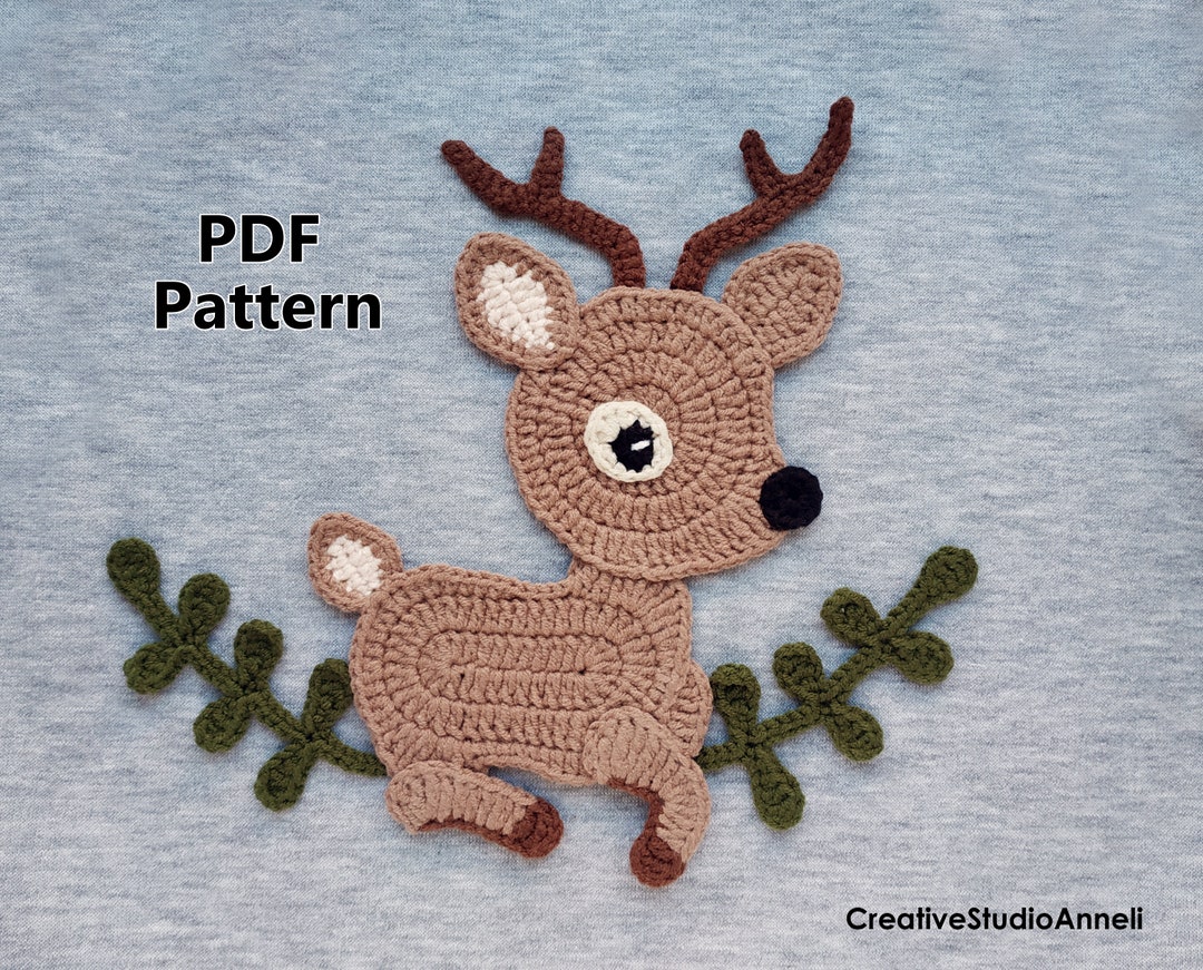 Crochet Deer Applique Pattern: Woodland Animal Motif (PDF Pattern) - Etsy
