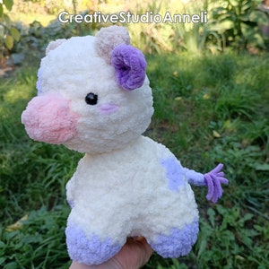 Crochet Cow Plushie/fluffy Cow/ Purple Cow Plushie/ Kawaii Cow Plush ...