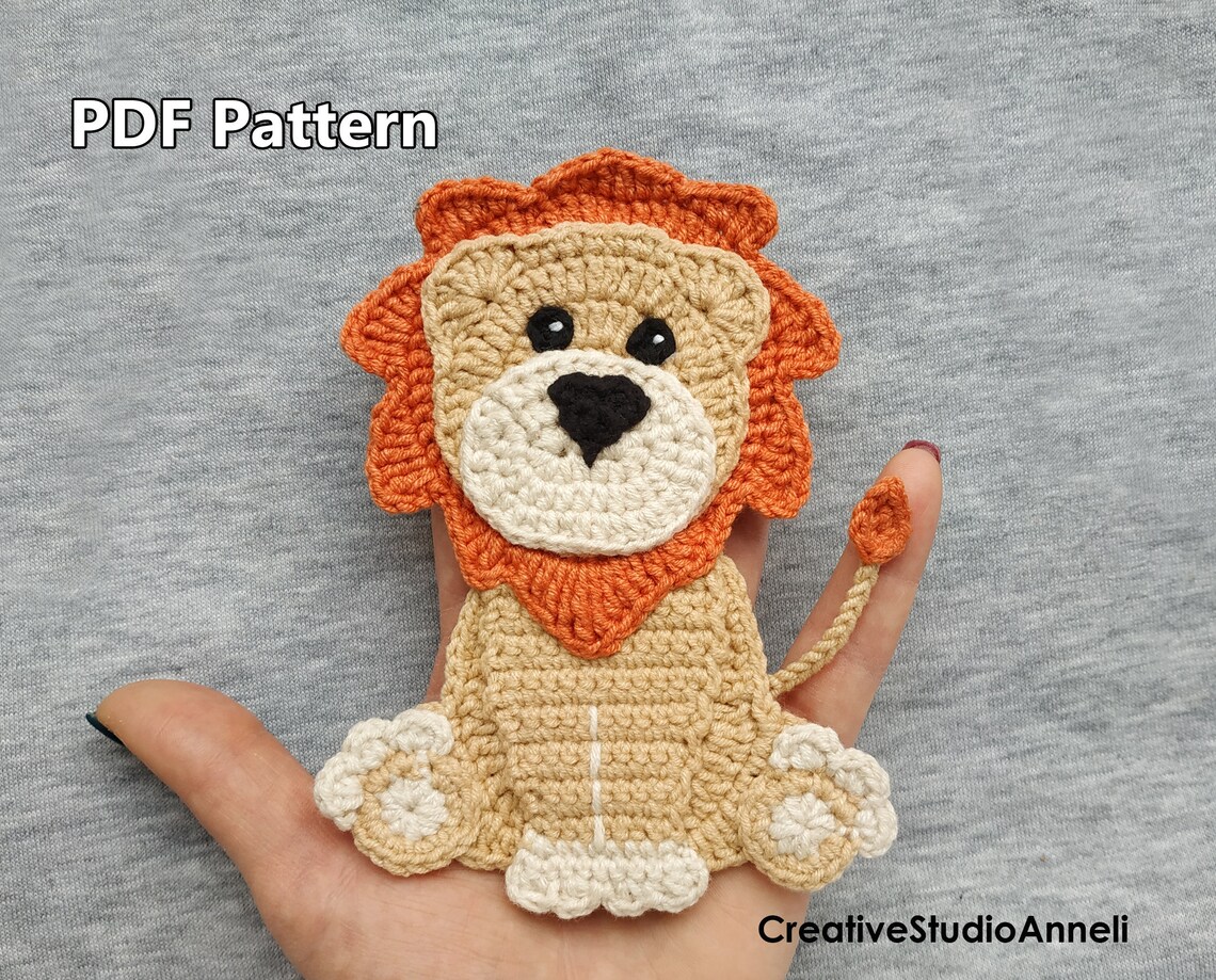 Crochet Pattern/ PDF/ Crochet Lion Applique Pattern/ Applique - Etsy