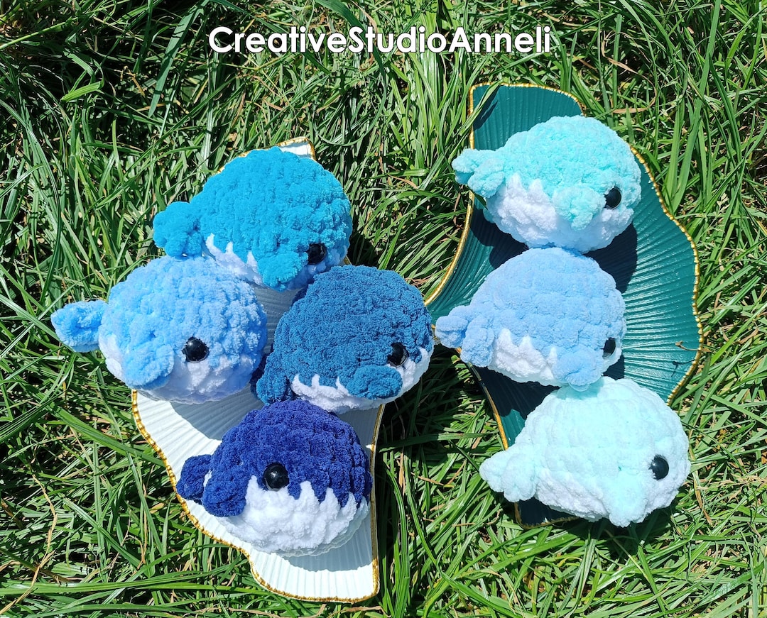 Crochet Mini Whale Plushie/ Amigurumi Whale/ Sea Animal Plushies ...