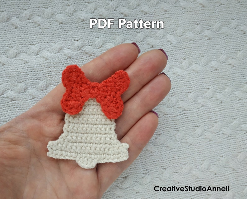 Crochet Christmas Bell Applique Pattern (PDF) - Etsy