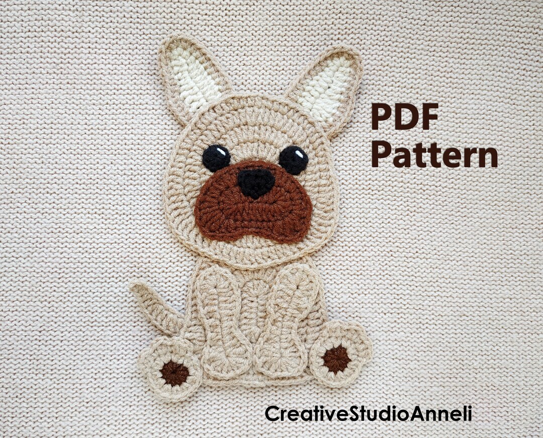 Crochet Pattern/pdf/ Crochet Dog Applique Pattern/ Crochet Applique ...