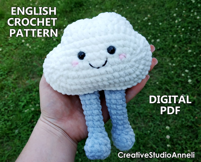 Crochet Cloud Plushie Pattern: Amigurumi Kawaii Toy (PDF Tutorial) - Etsy