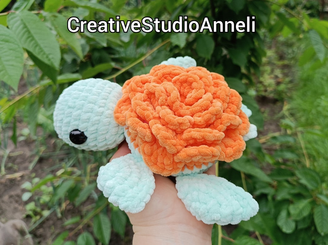 Crochet Flower Turtle Plushie/ Cutie Turtle Plush/ Amigurumi Turtle ...