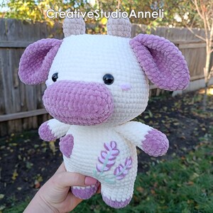 Jumbo Crochet Cow Plushie/ Amigurumi Cow/ Animal Plushies/ Lavender Cow ...