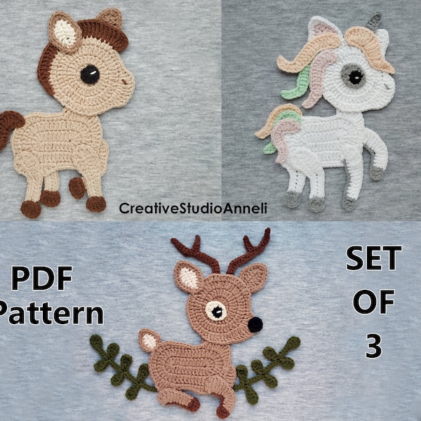 Crochet Deer Applique - Etsy