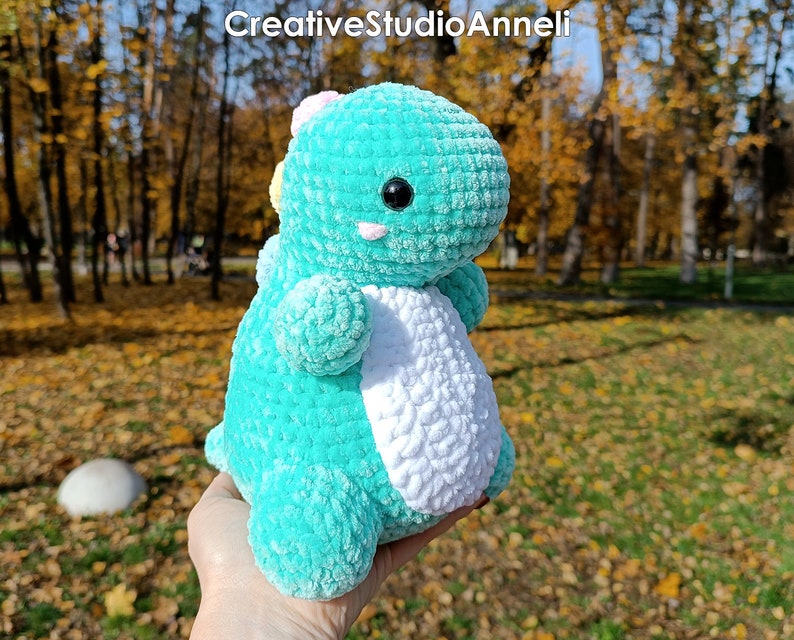 Big Crochet Dino Plushie/dinosaur Plush Toy/ Crochet Animals/ - Etsy