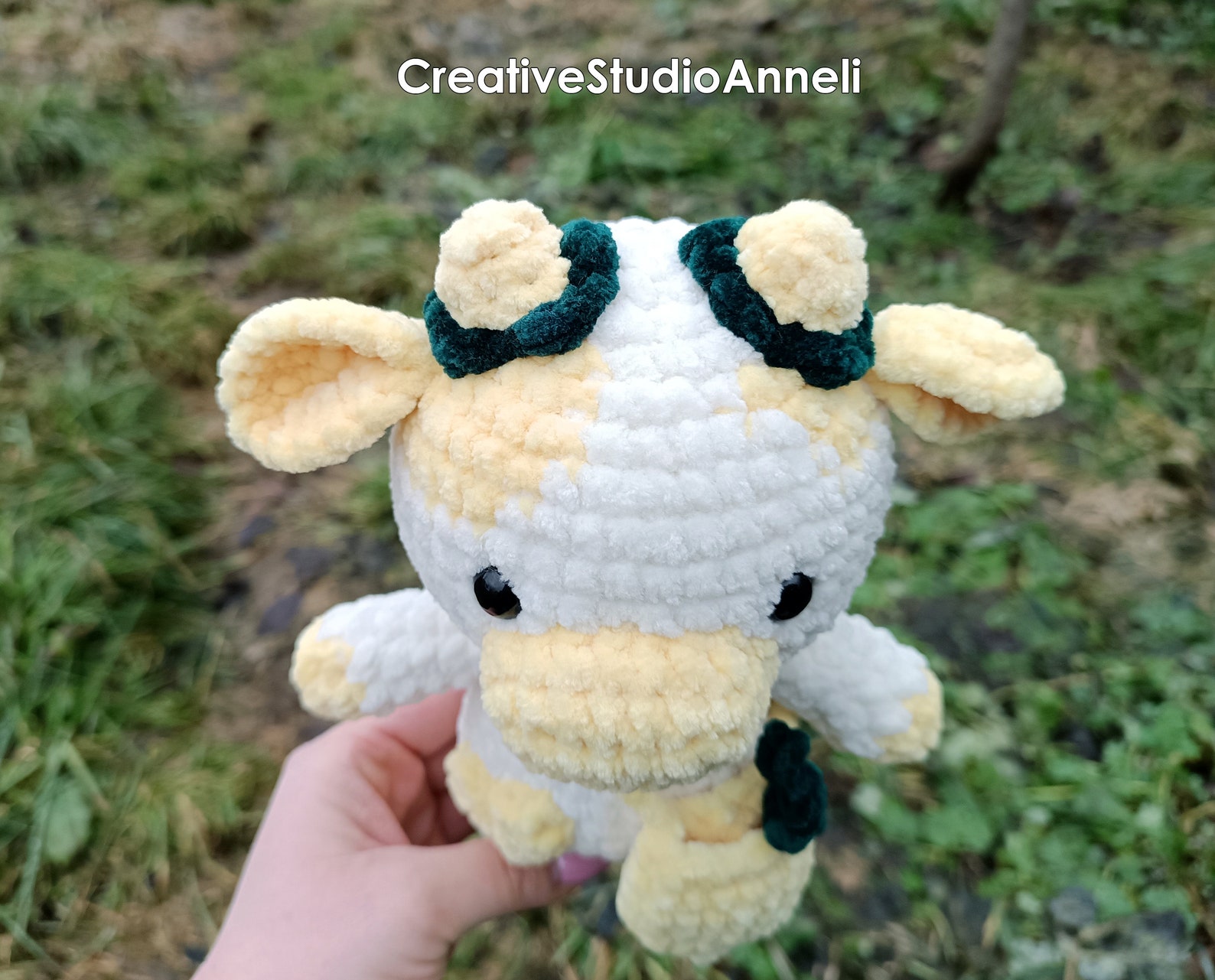 Crochet Lemon Cow Plushie: Handmade Stuffed Animal Toy - Etsy