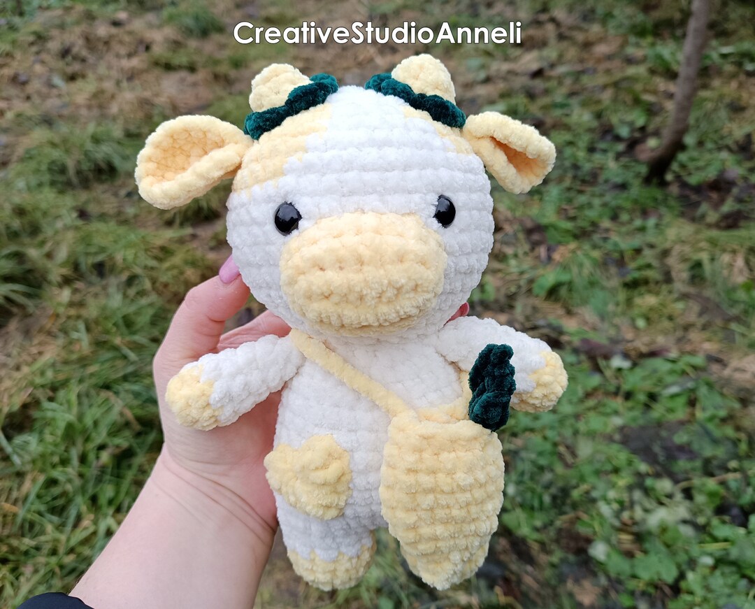 Crochet Lemon Cow Plushie/ Stuffed Cow Plush/fruit Chubby Cow/ Farm ...