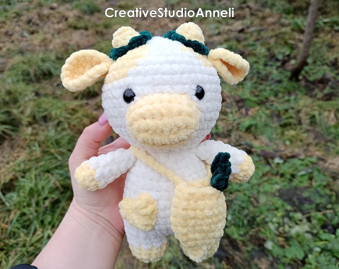 Sunshine the Lemon Cow Plush Kawaii Gift for Kids Cottagecore Stuffed ...