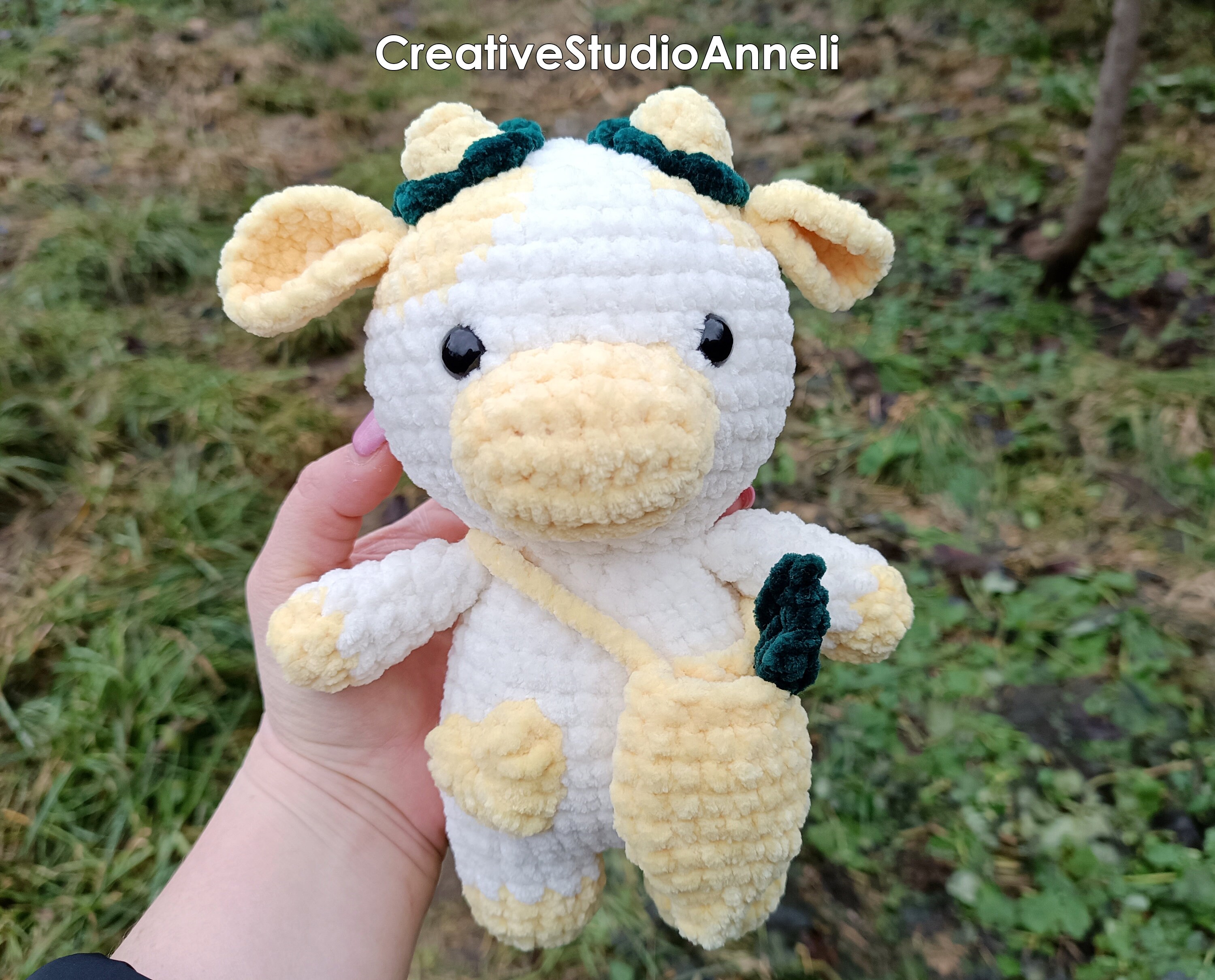 Crochet Lemon Cow Plushie: Handmade Stuffed Animal Toy - Etsy