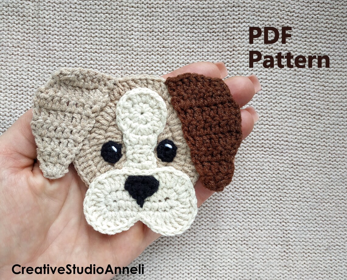 Crochet Dog Applique Pattern: Puppy Motif (PDF Pattern) - Etsy