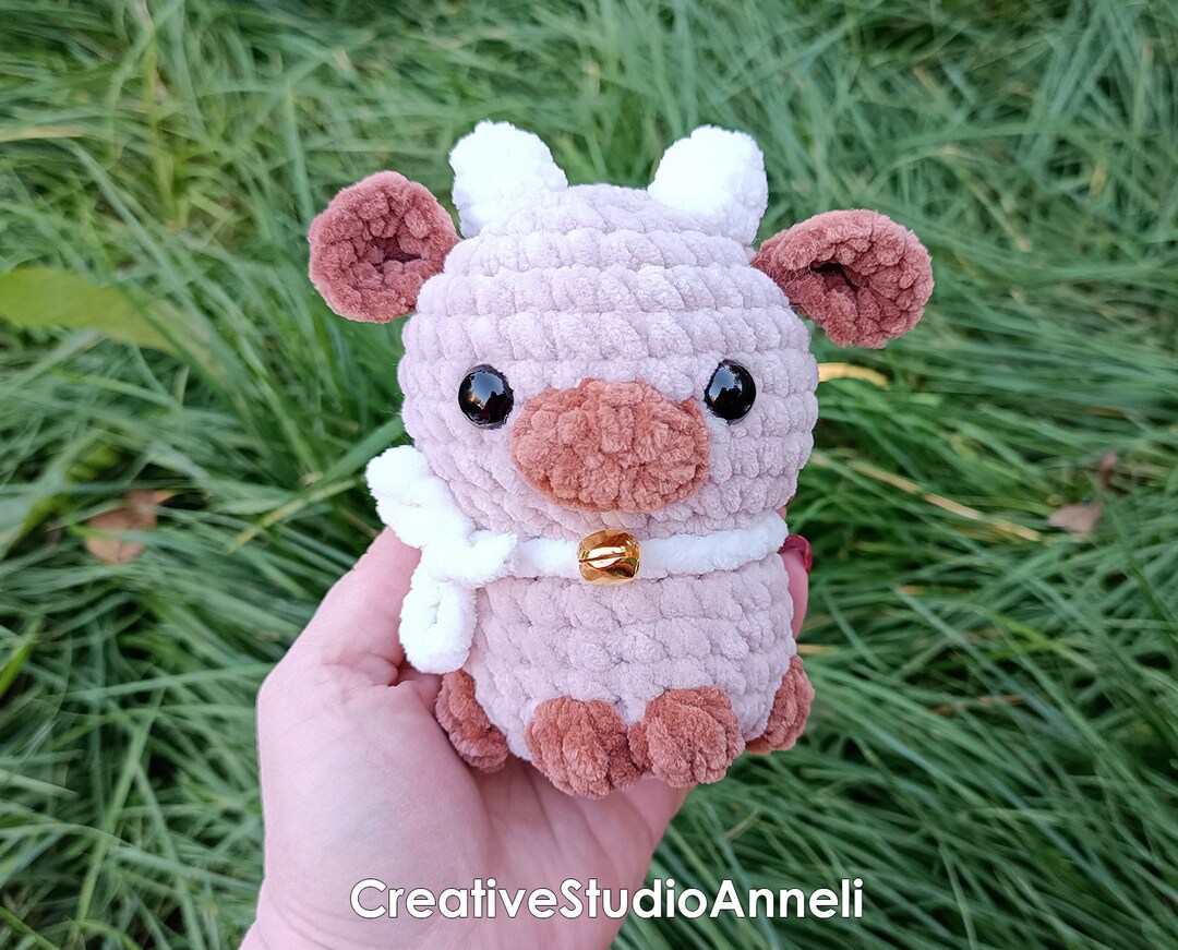 Crochet Cow Plushie/mini Cow/ Strawberry Cow Plushie/ Kawaii Cow Plush ...