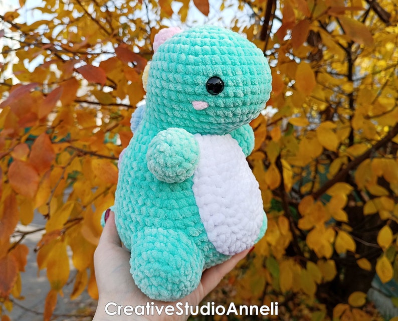 Big Crochet Dino Plushie/dinosaur Plush Toy/ Crochet Animals/ - Etsy