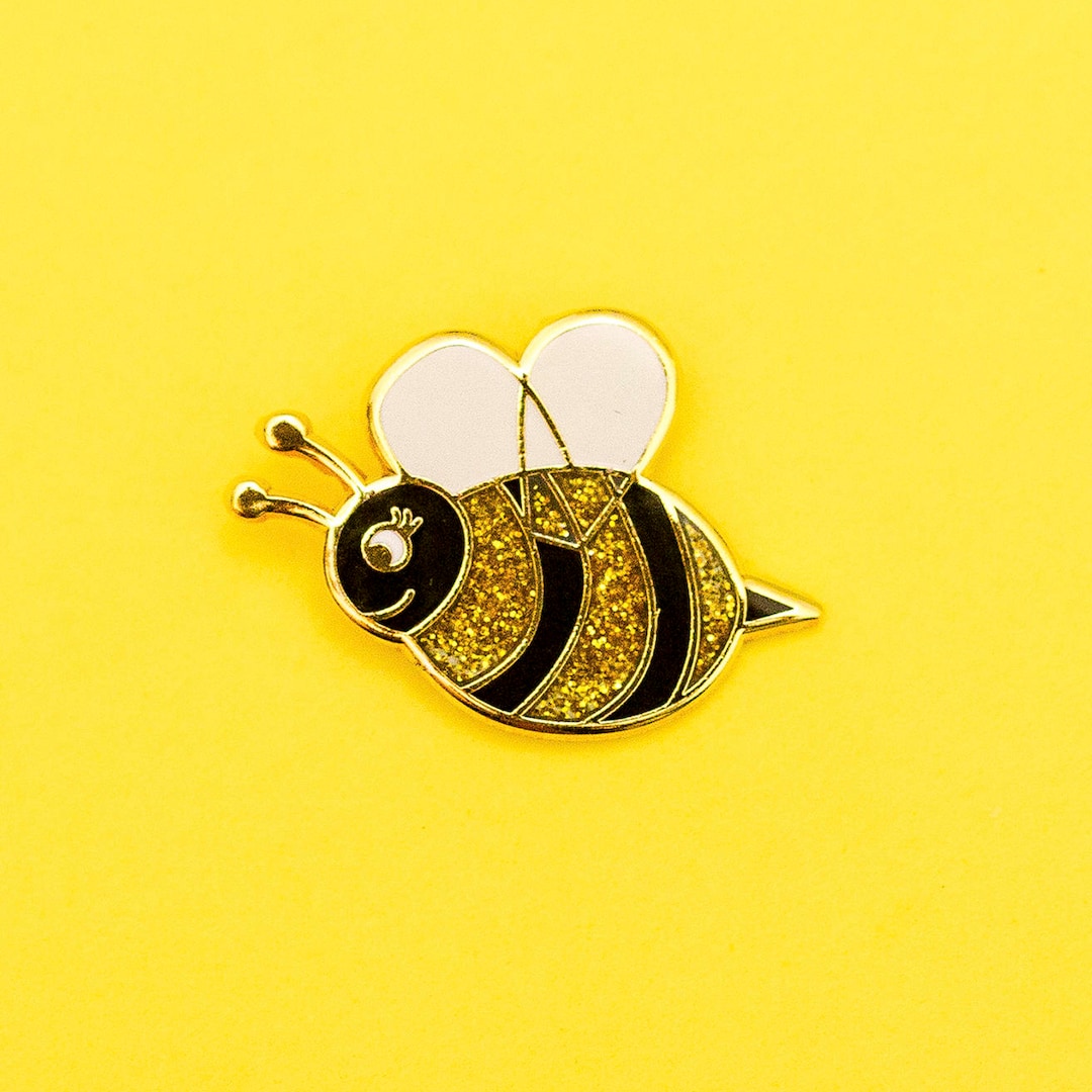 Glitter Bee - Hard Enamel Lapel Pin - Etsy