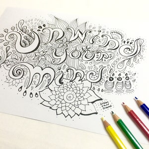 Unwind Your Mind Coloring Page (adult Coloring Page Zendoodle Art ...