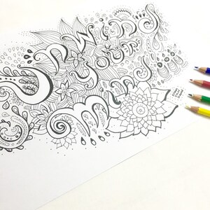 Unwind Your Mind Coloring Page (adult Coloring Page Zendoodle Art ...