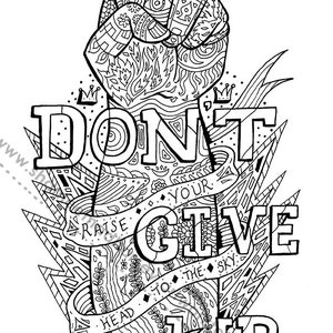Don't Give up Coloring Page ( Adult Coloring Page Art Therapy Adult ...