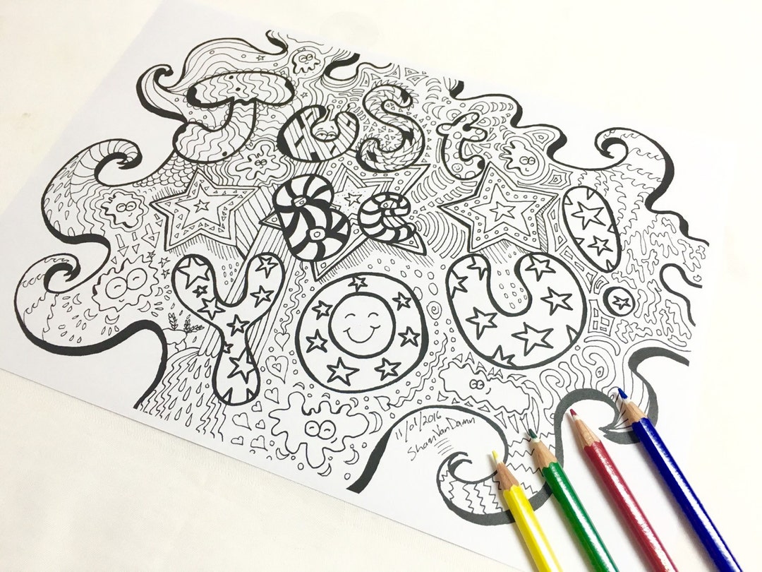 Just Be You Coloring Page ( Adult Coloring Book Adult Coloring Page Art ...