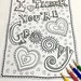 Groovy Coloring Page Valentines Day Adult Coloring Page Zendoodle Art ...