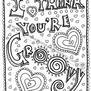 Groovy Coloring Page ( Valentines Day Adult Coloring Page Zendoodle Art ...