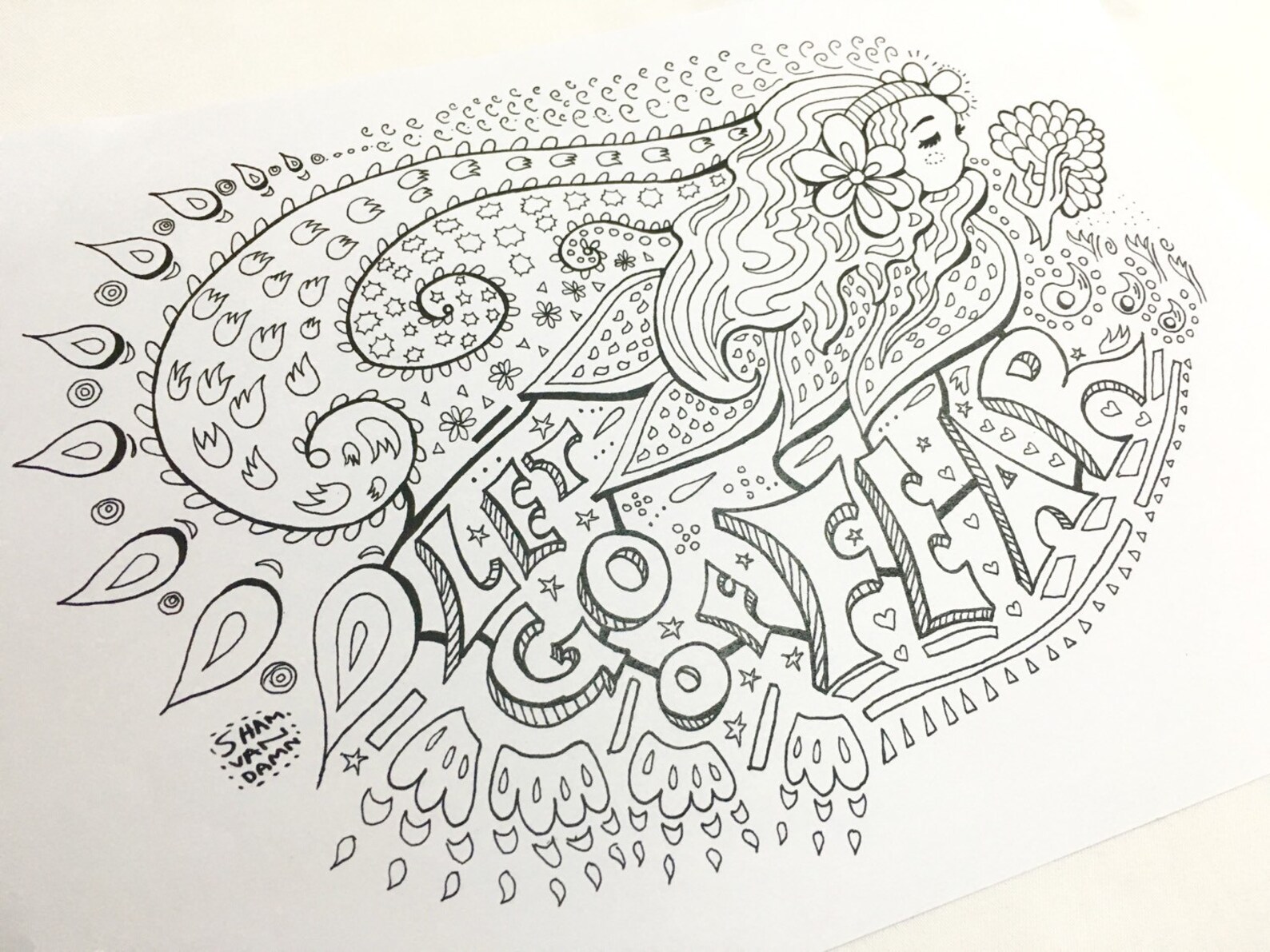 Let Go of Fear Coloring Page ( Adult Coloring Page Art Therapy Adult ...