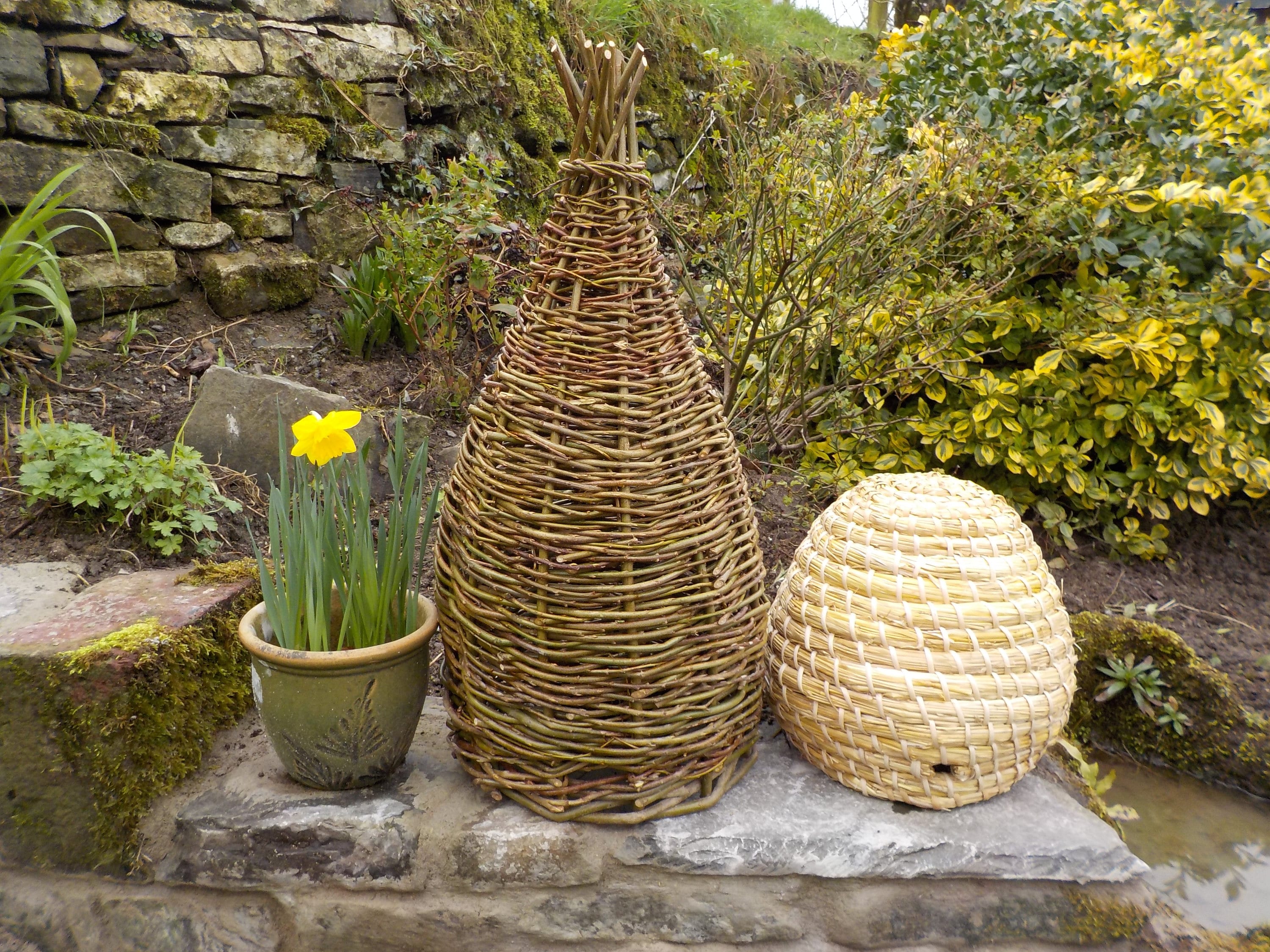 Alveary Bee-hive, Primitive Design, Woven Willow wicker and Hazel pre ...