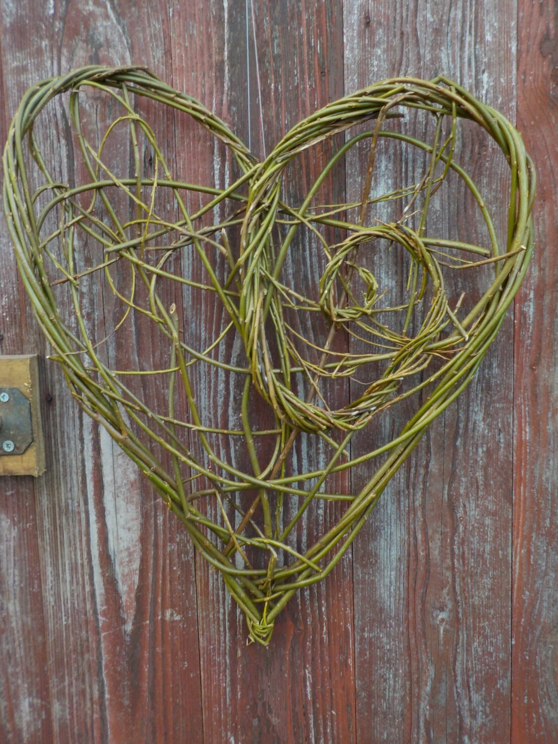 Wild Willow Spiral Heart, Woven Wicker, Natural Hedgerow Heart, St ...