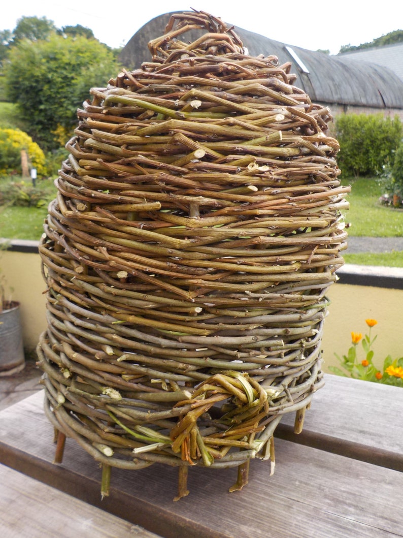 Alveary Bee-hive, Primitive Design, Woven Willow wicker and Hazel pre ...