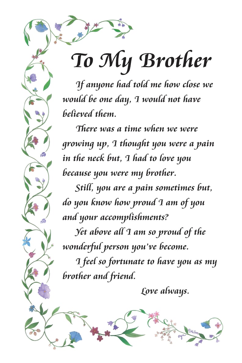 To My Brother Greeting Card, Happy Birthday Brother Card, Brother Card ...