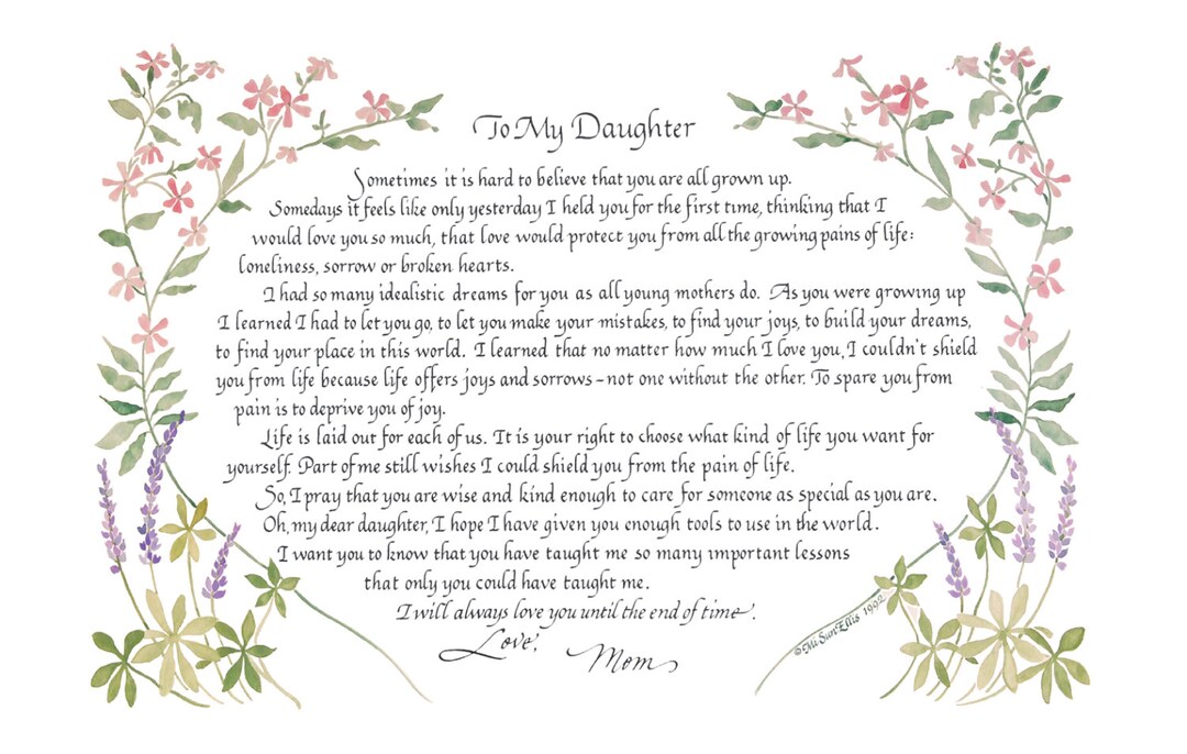 To My Daughter - Etsy