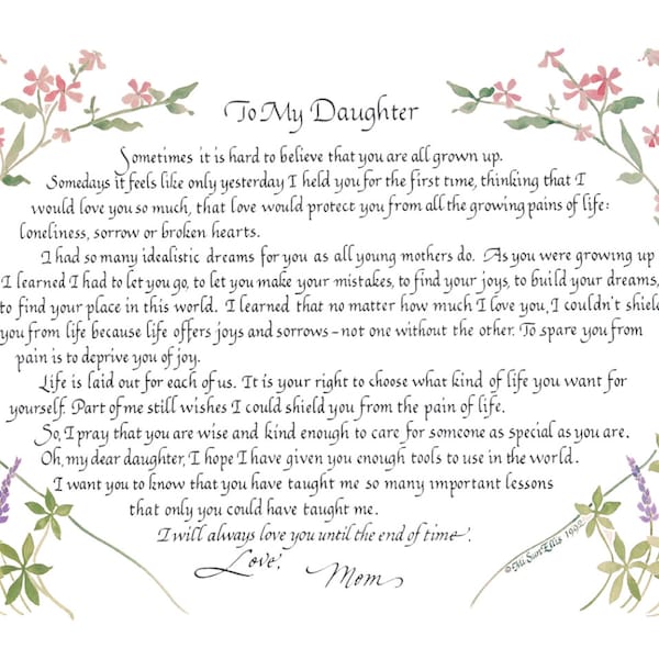 Letter to My Daughter - Etsy