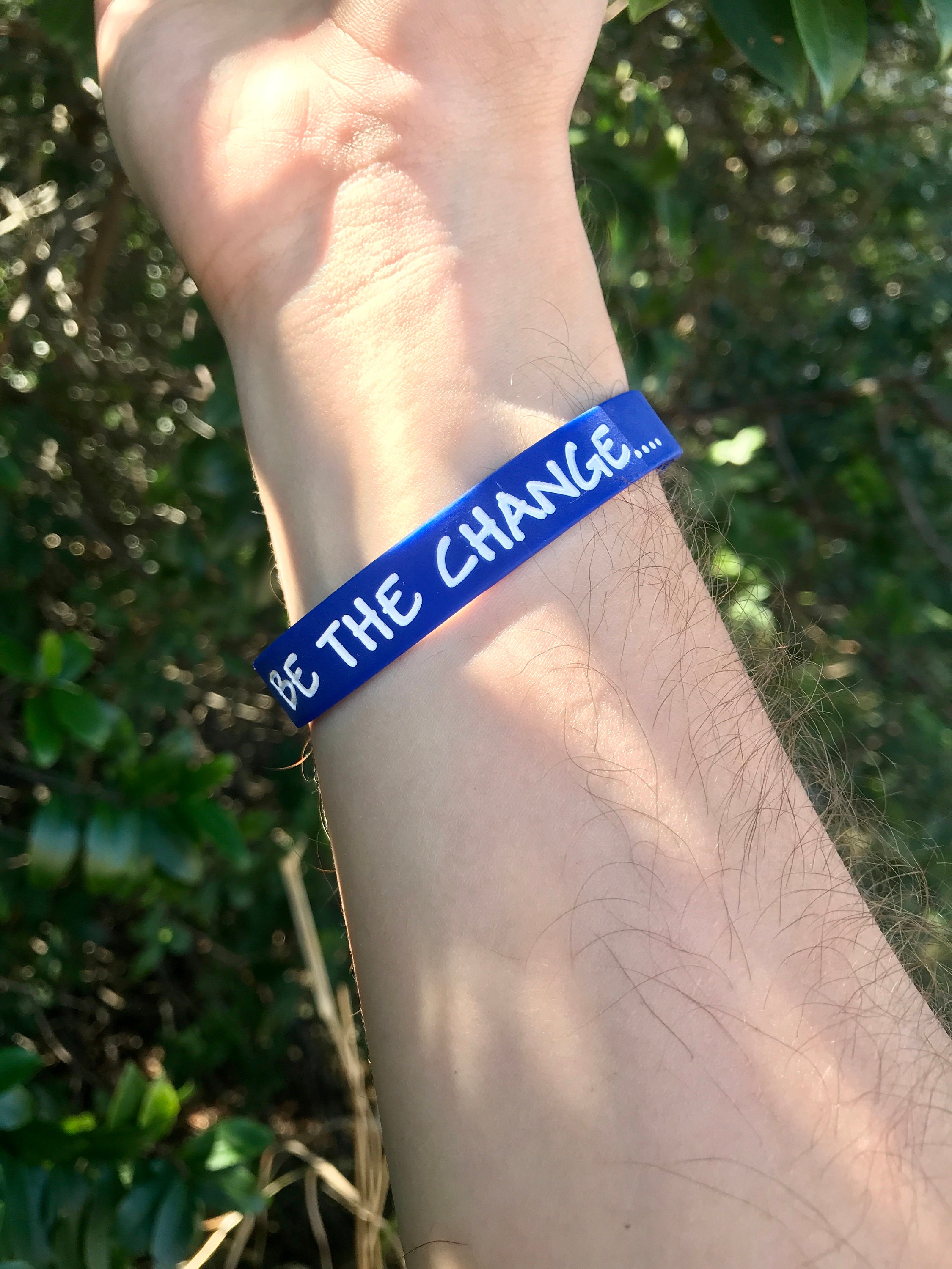 Reminder Wristband Be the Change Silicone Bracelet with | Etsy